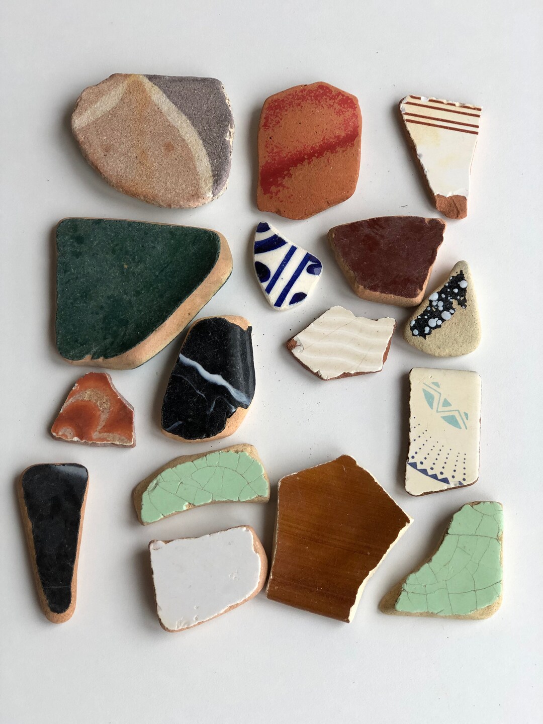 Surf Tumbled Beautiful Vintage Tiles Beach Pottery Mosaic - Etsy