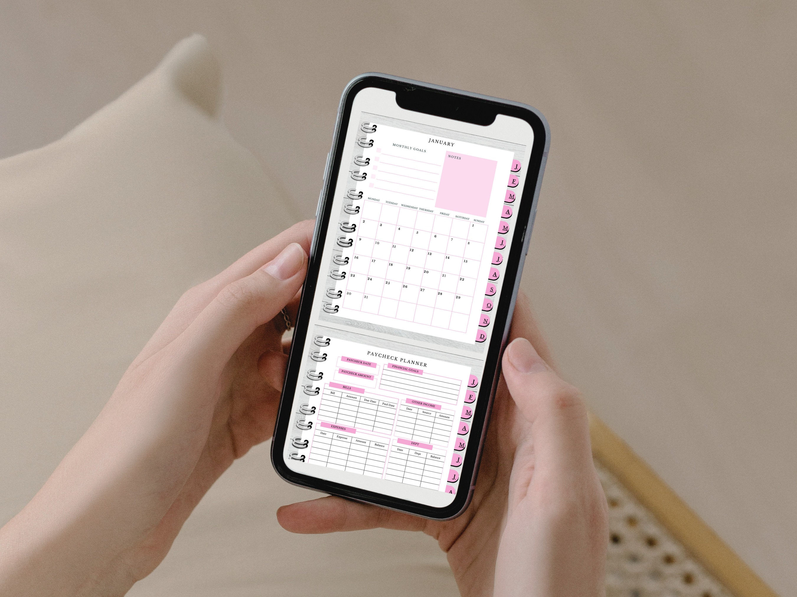 Digital Planner for 2023 Minimalist Monthly Money Planner - Etsy