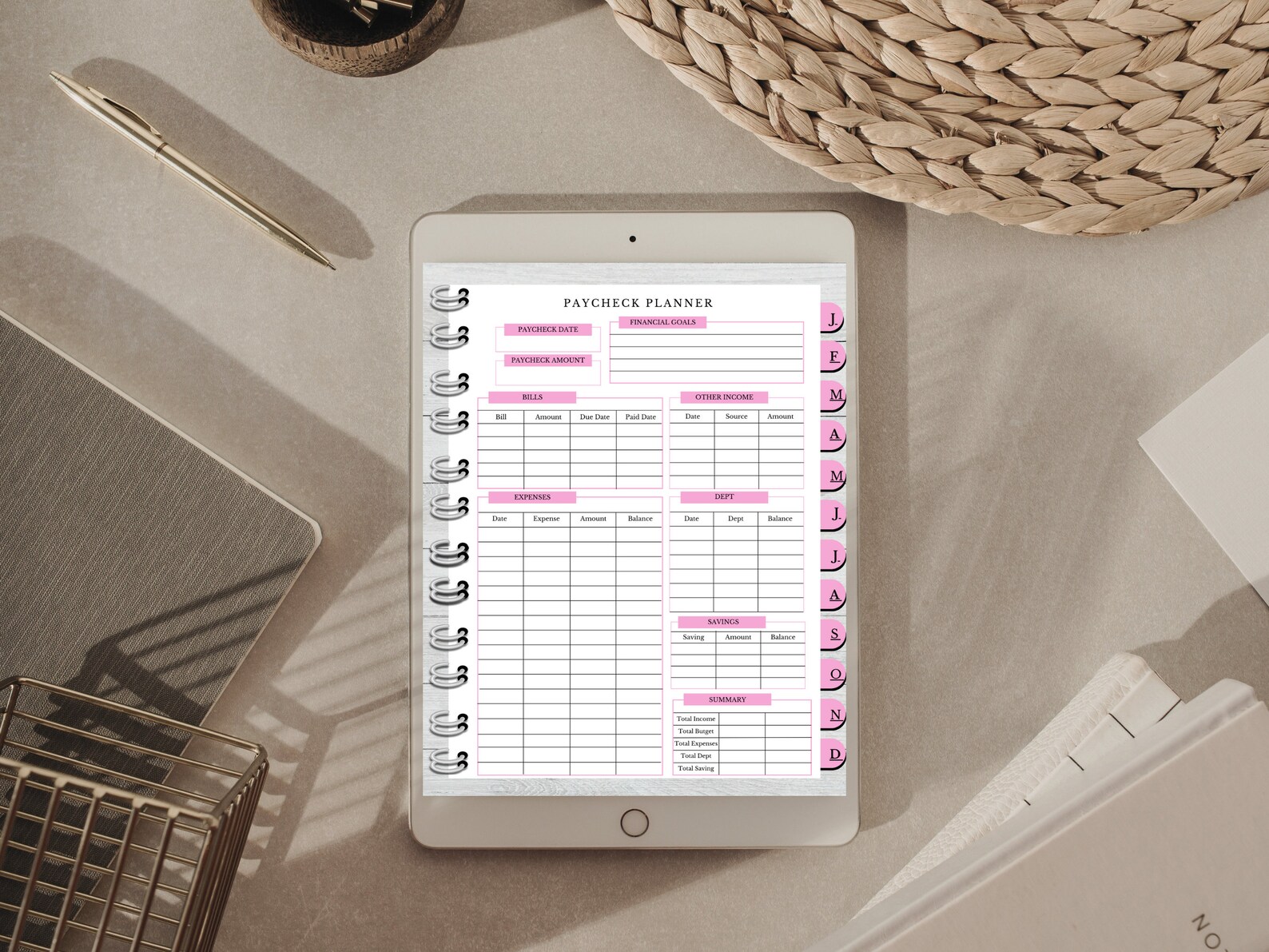 Digital Planner for 2023 Minimalist Monthly Money Planner - Etsy