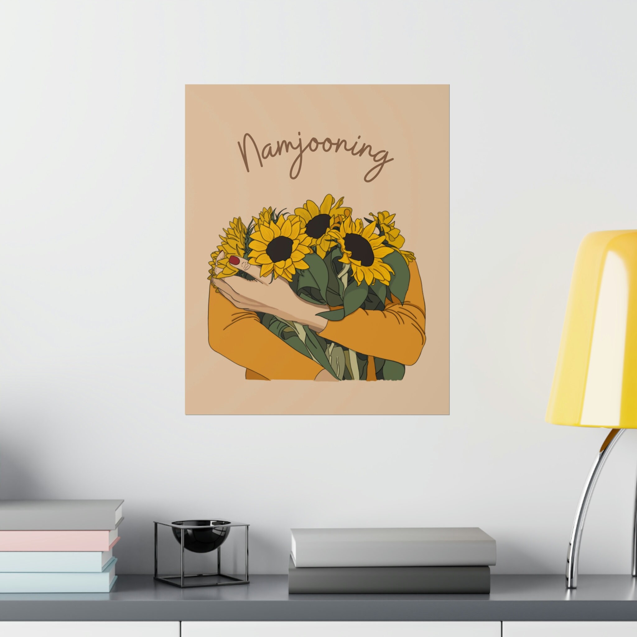 Namjooning Art Print With Sunflowers, BTS Namjoon Inspired Nature Art ...