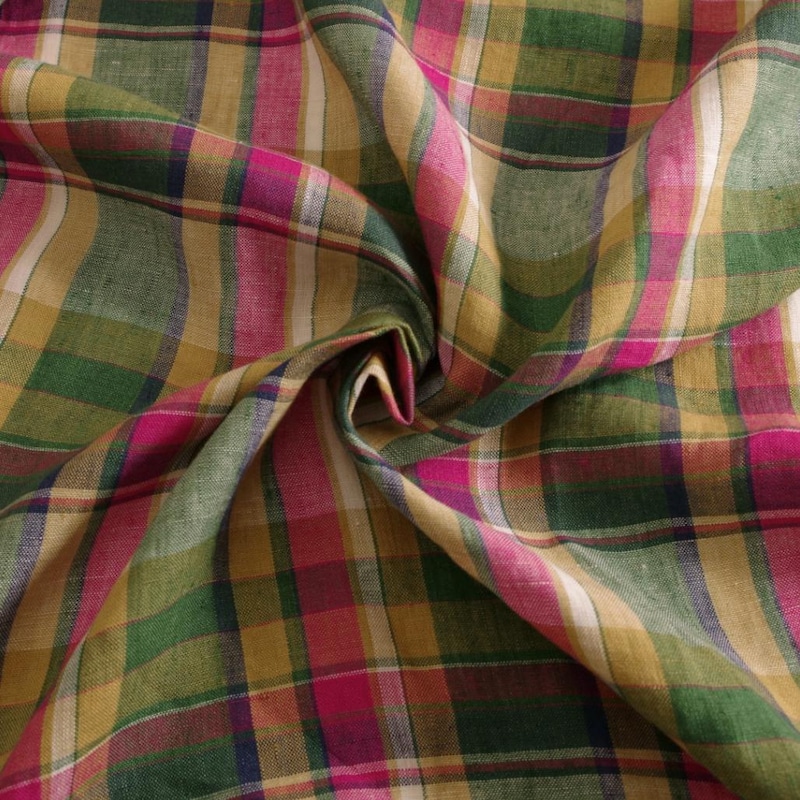 Checked Linen Fabric - Etsy