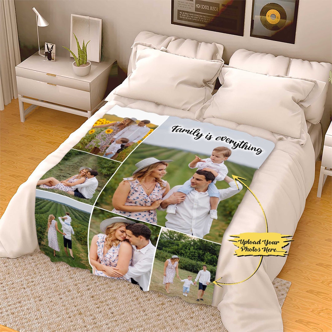 Personalized Family Photo Blanket Gift for Christmas Birthday ...
