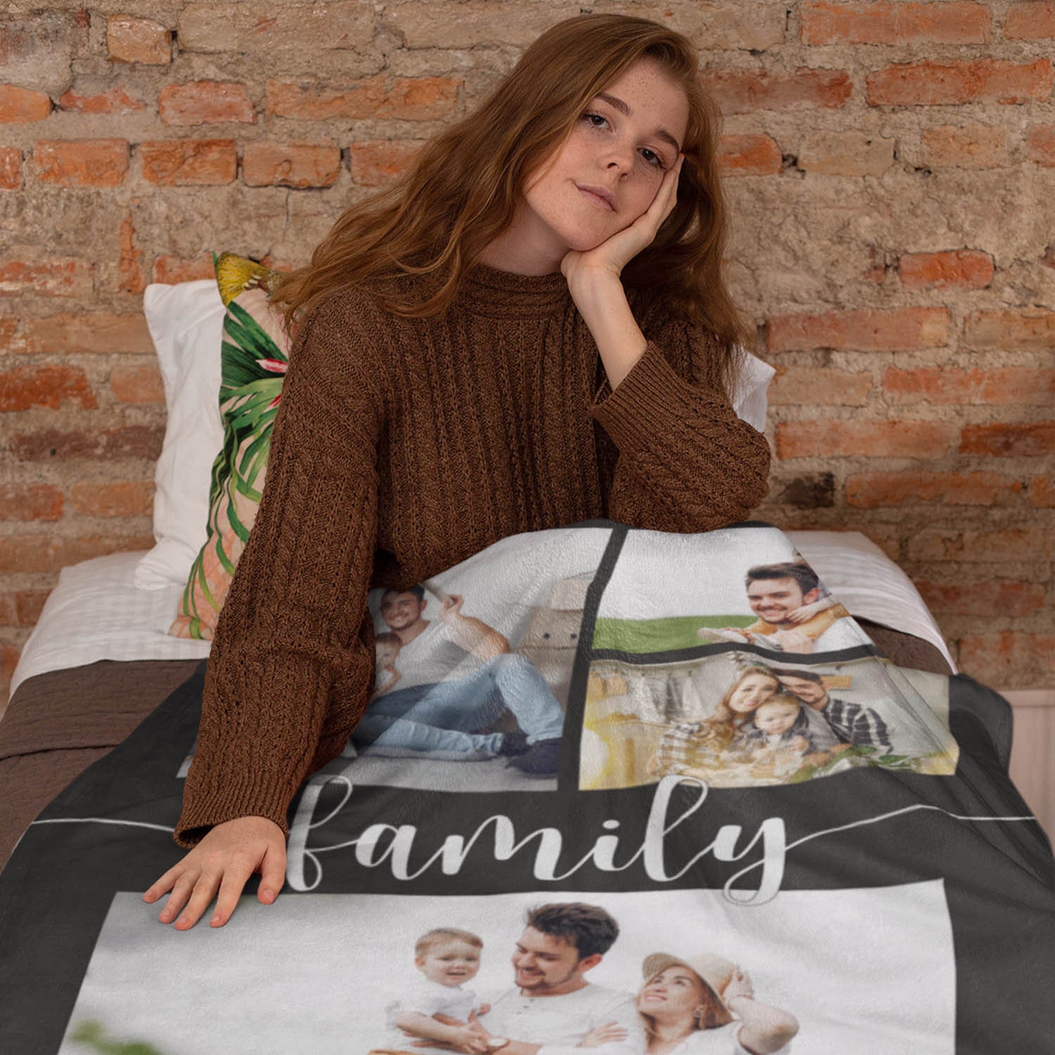 Personalized Family Photo Blanket Gift for Christmas Birthday ...