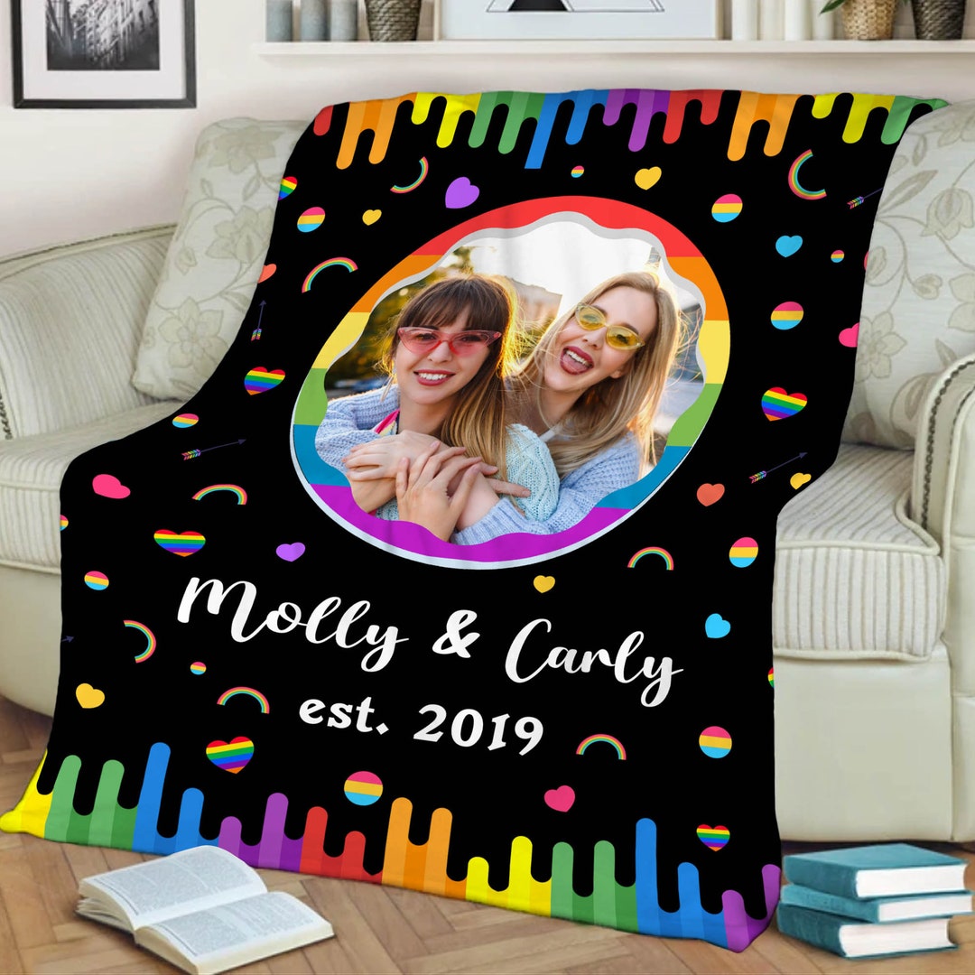 Personalized Pride Flag Photo Blanket Pride Month Gifts Custom Lesbian ...