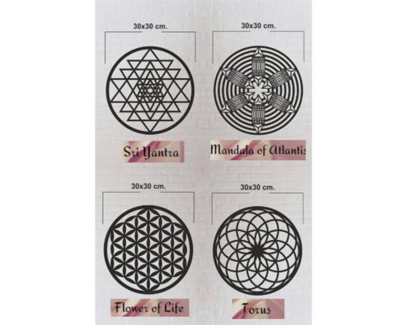 Flower of Life, Torus, Sri Yantra, Atlantean Mandala, Home Decor ...