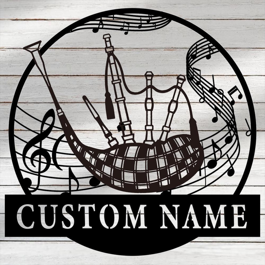 Personalized Bagpipes Name Sign Decoration for Room,custom Bagpipes ...