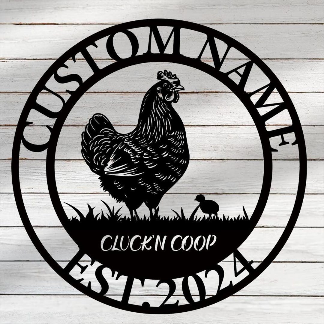 Personalized Chicken Coop Metal Sign,custom Chicken Farm Metal Wall Art ...