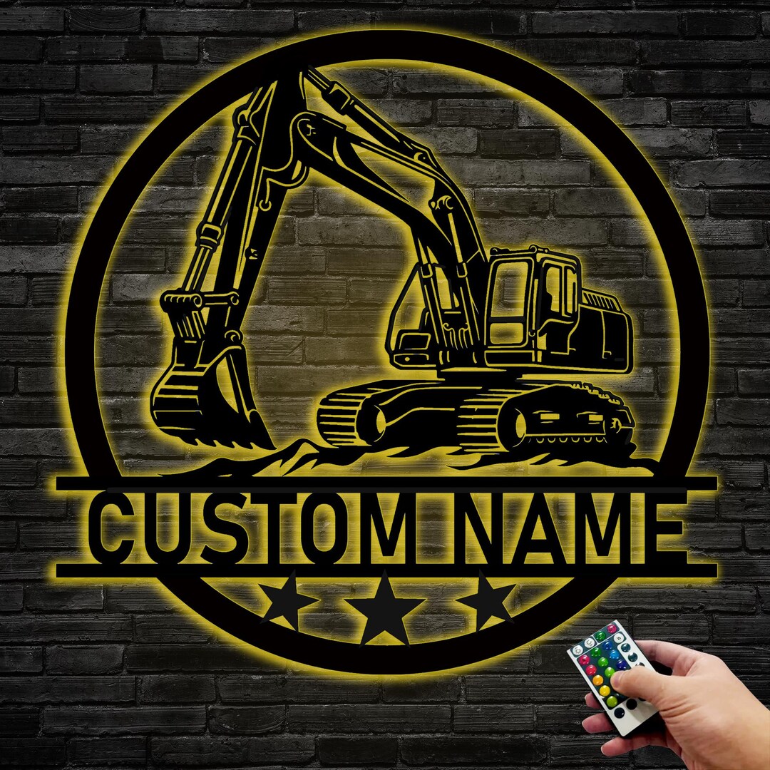 Personalized Excavator Metal Wall Sign,custom Excavator Driver Sign ...