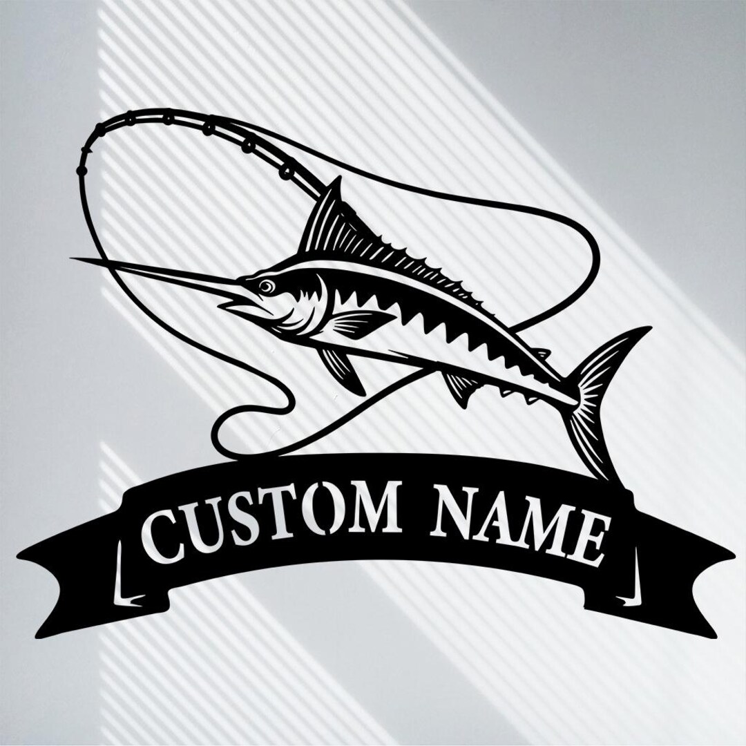 Custom Fish Metal Name Sign,outdoor Fishing Sign,fishing Lover Wall ...