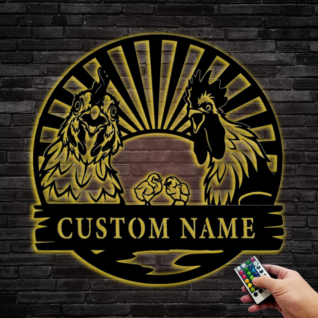 Personalized Chicken Name Sign,custom Chicken Farm Metal Art,chicken ...