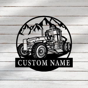 Personalized Road Grader Driver Name Sign Decoration for Room,custom ...