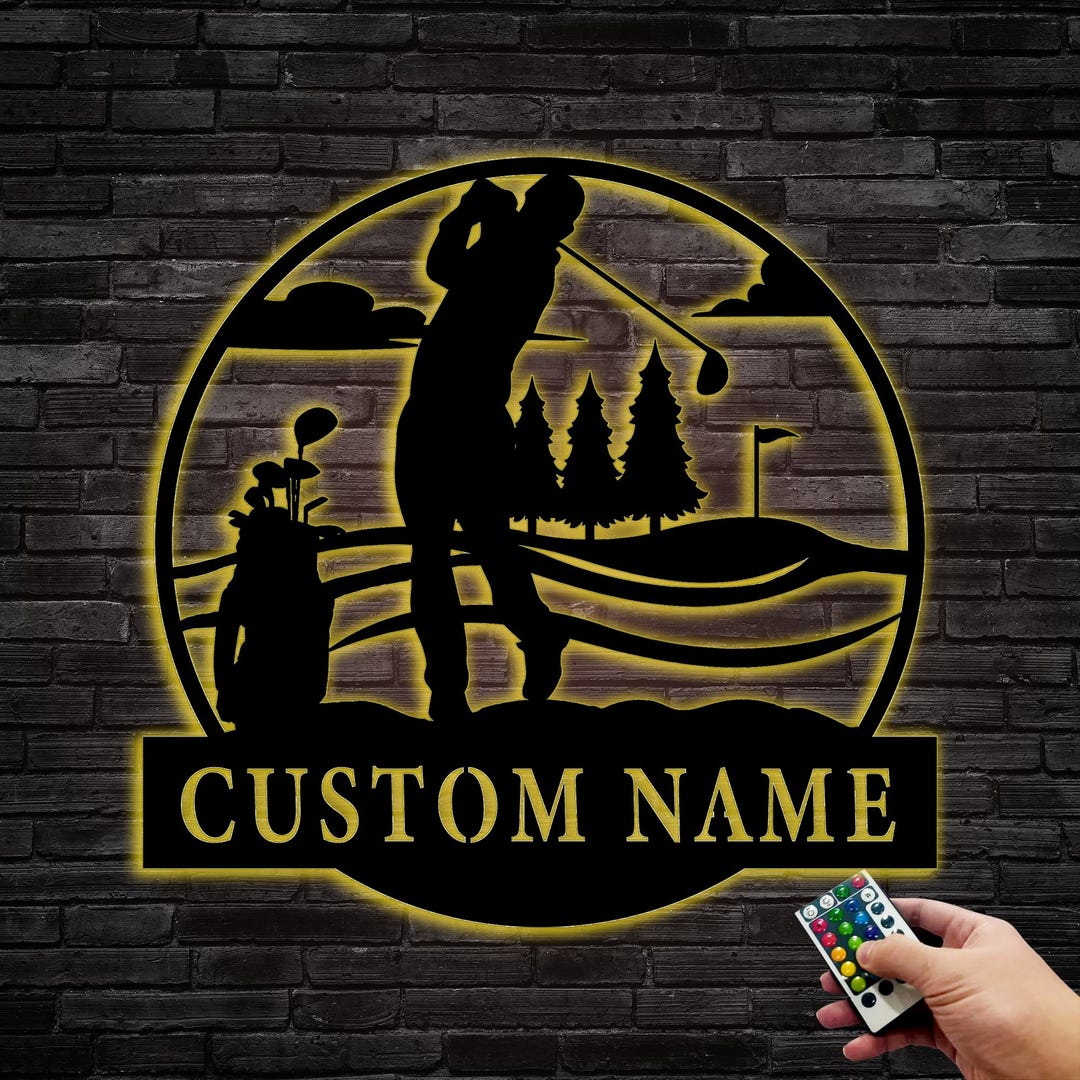 Personalized Golf Metal Wall Art,men's Golf Custom Monogram Metal Sign ...