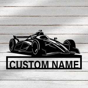 Personalized Race Car Metal Sign Monogram,custom Race Car Metal Wall ...