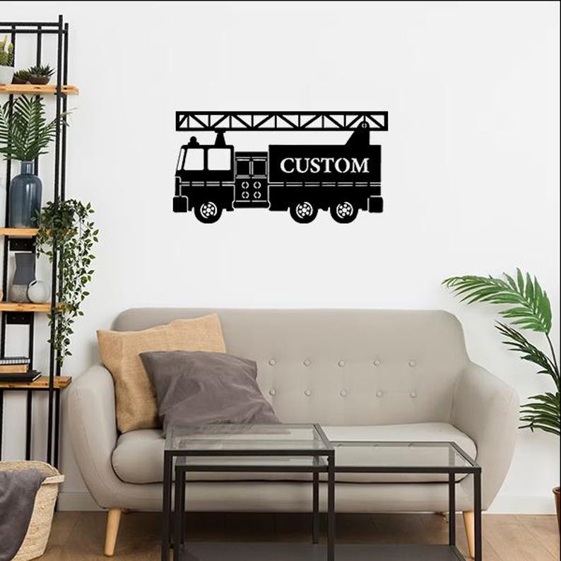 Personalized Fire Engine Ladder Truck Metal Sign,custom Fire Truck Neon ...