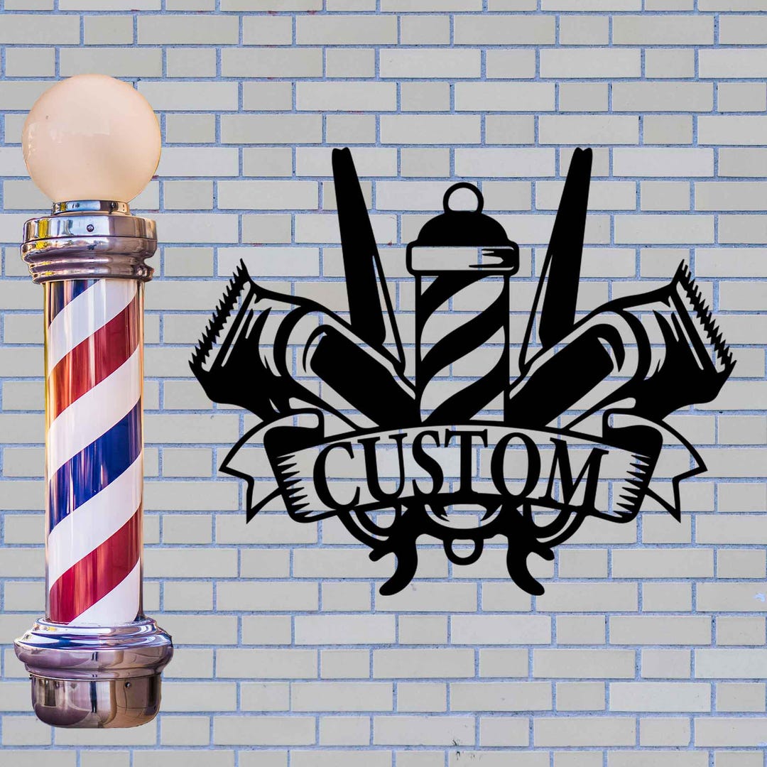 Personalized Barber Shop Metal Wall Art: Custom Barbershop Sign - Etsy