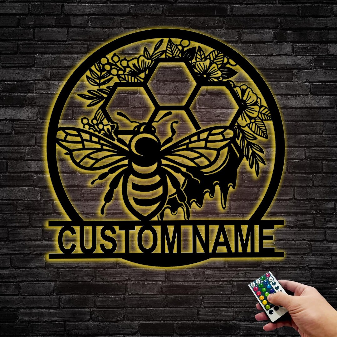 Personalized Bee Honeycombs Name Sign Decoration for Room,custom Bee ...