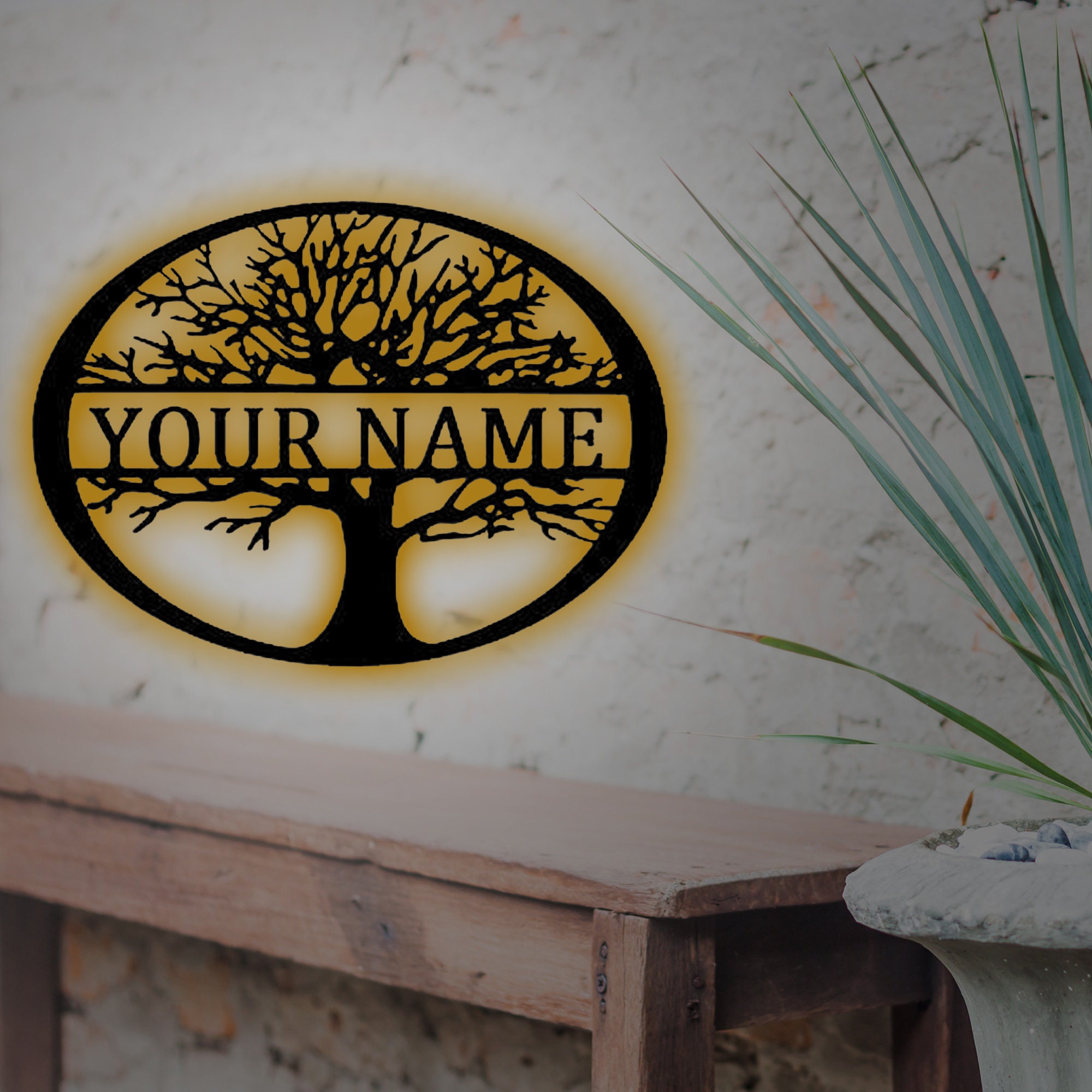 Tree of Life With Personalized Name Metal Sign Custom Family Name ...