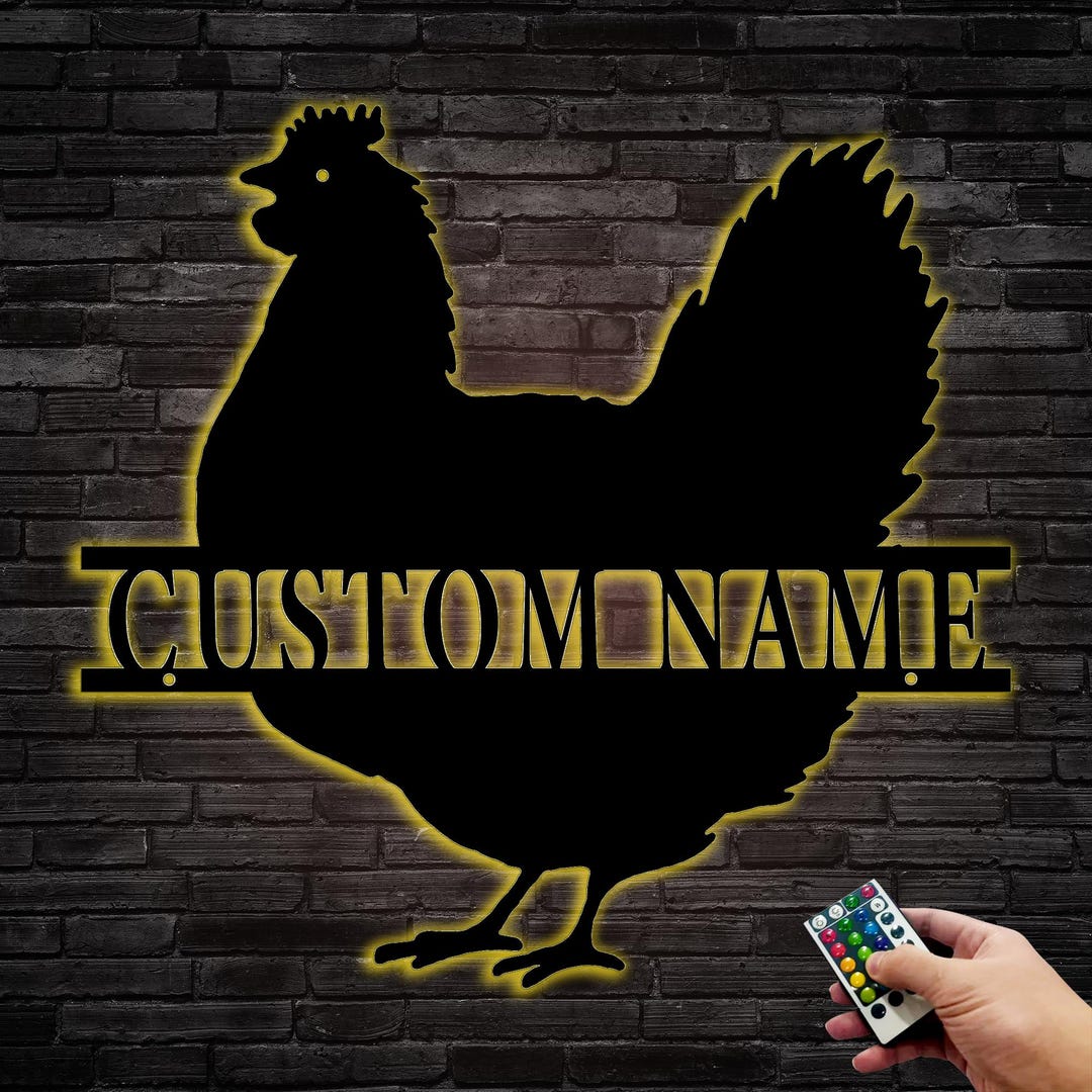 Personalized Chicken Sign,custom Chicken Farm Metal Wall Art,chicken ...