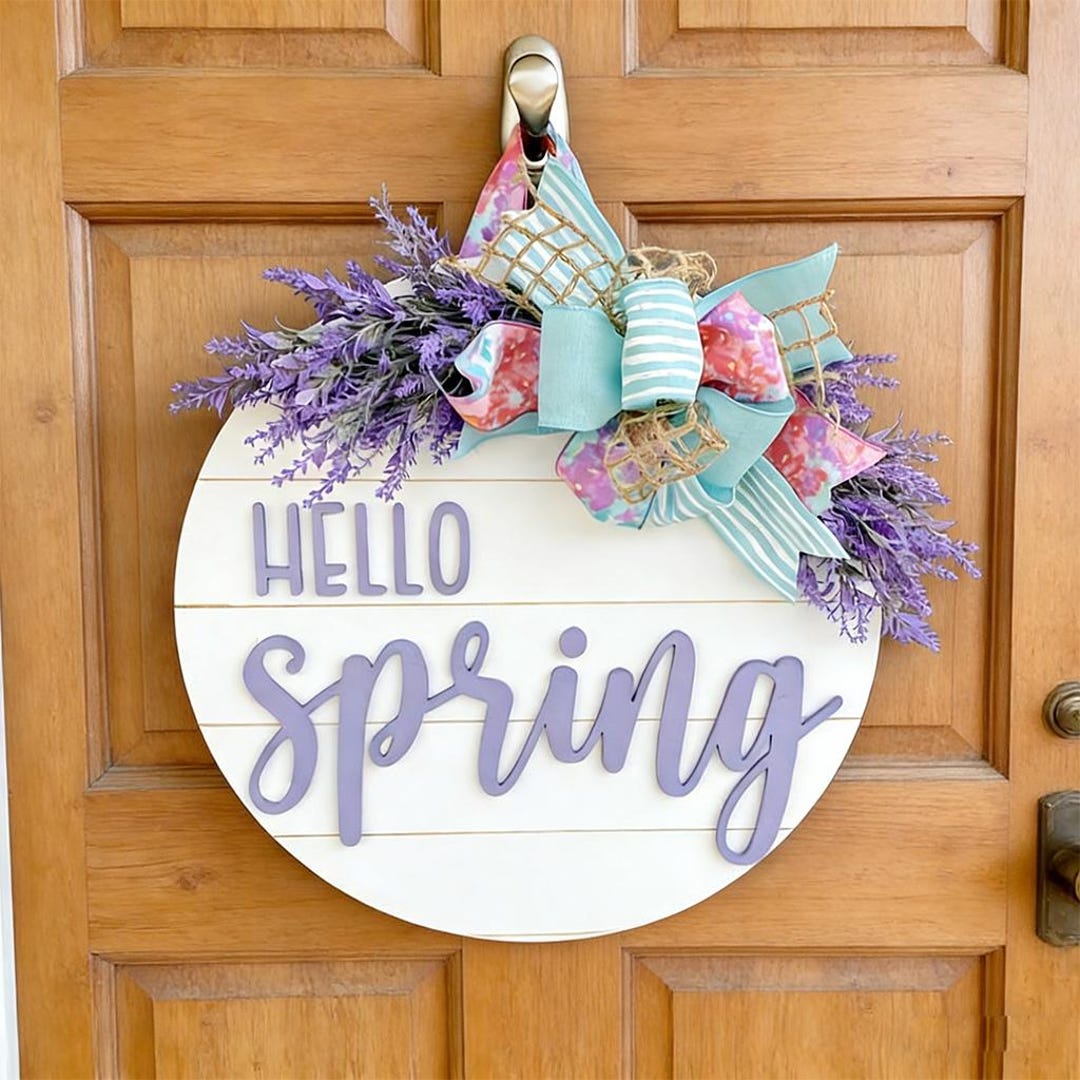 Spring Door Hanger | Hello Spring Door Decor| Spring Wreath | Spring ...