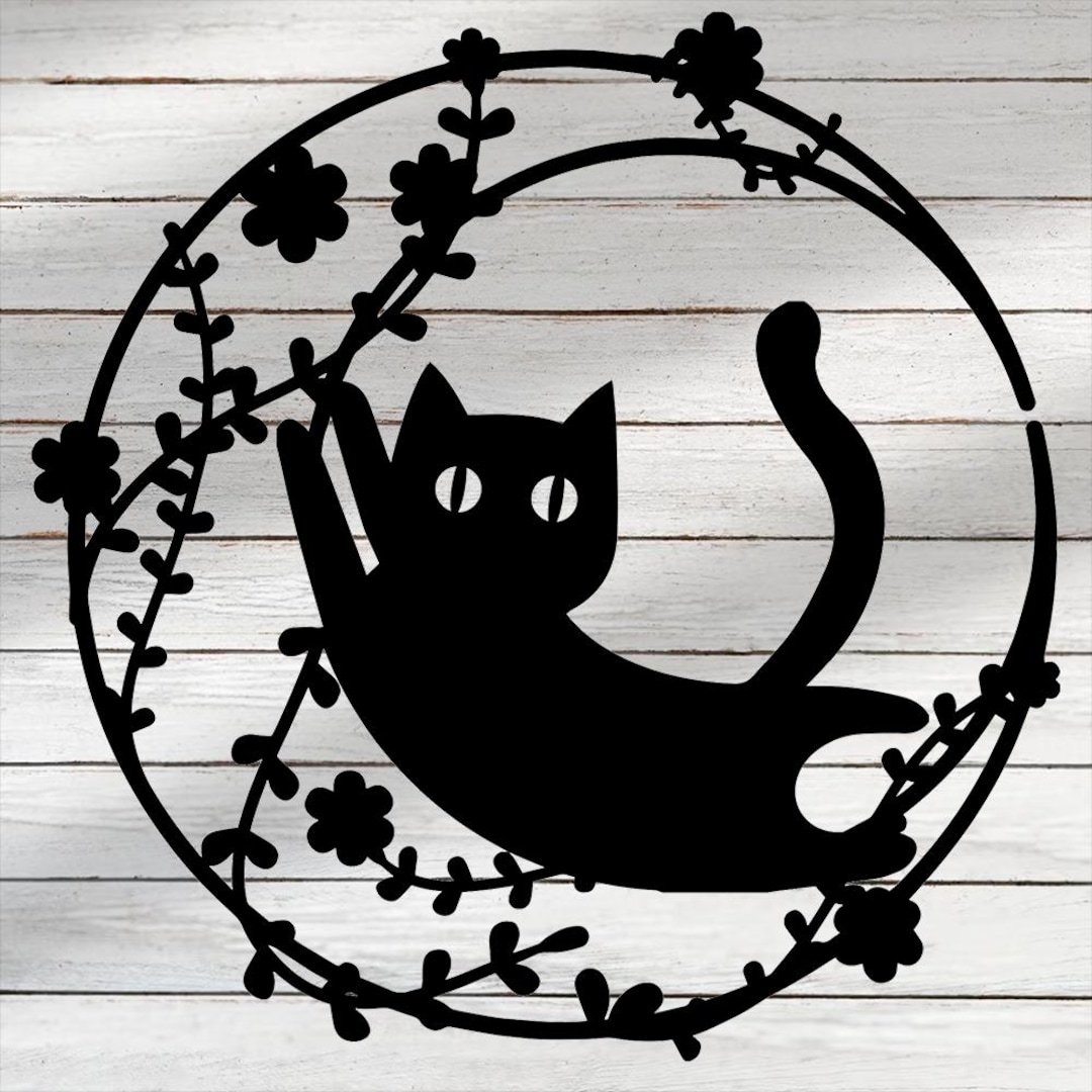 Personalized Cute Cat Sign Metal Wall Art,customized Cat Name Metal ...