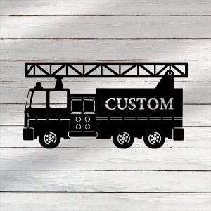 Personalized Fire Engine Ladder Truck Metal Sign,custom Fire Truck Neon ...