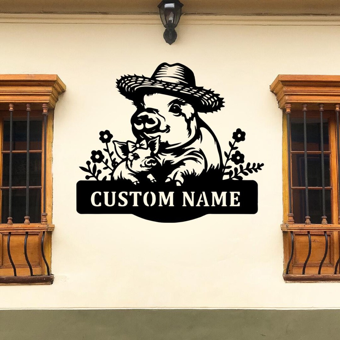 Personalized Pig Metal Sign,pig Ranch Wall Art,custom Pig Farm Sign,pig ...