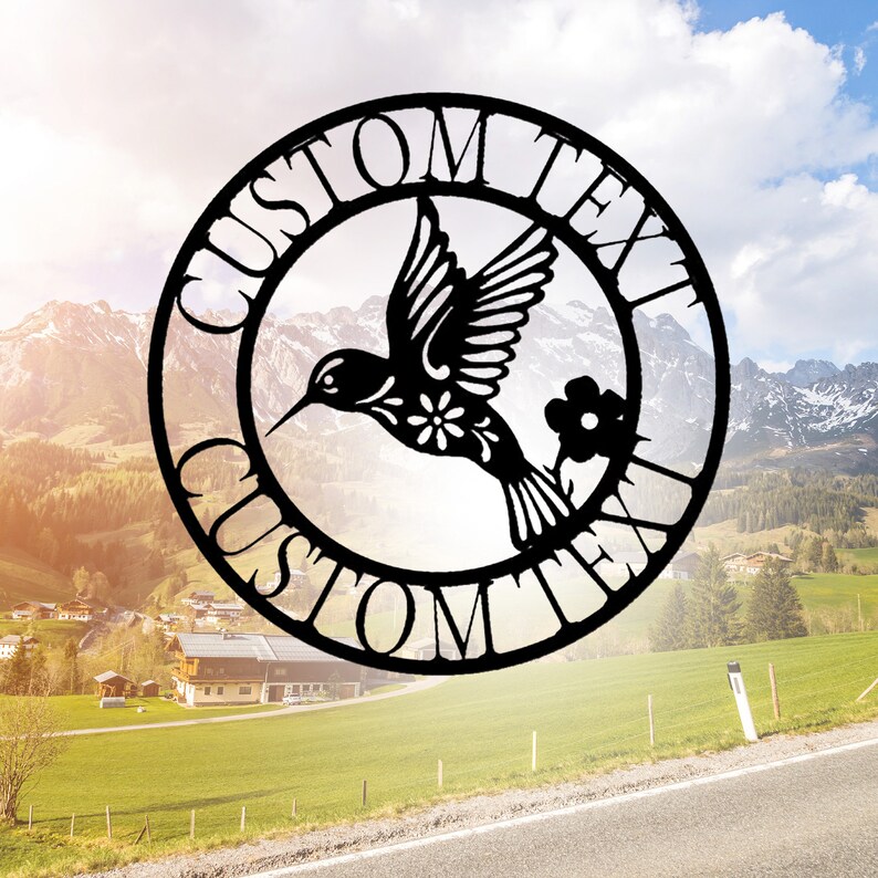 Custom Hummingbird Sign Metal Garden Sign Personalized Hummingbird ...