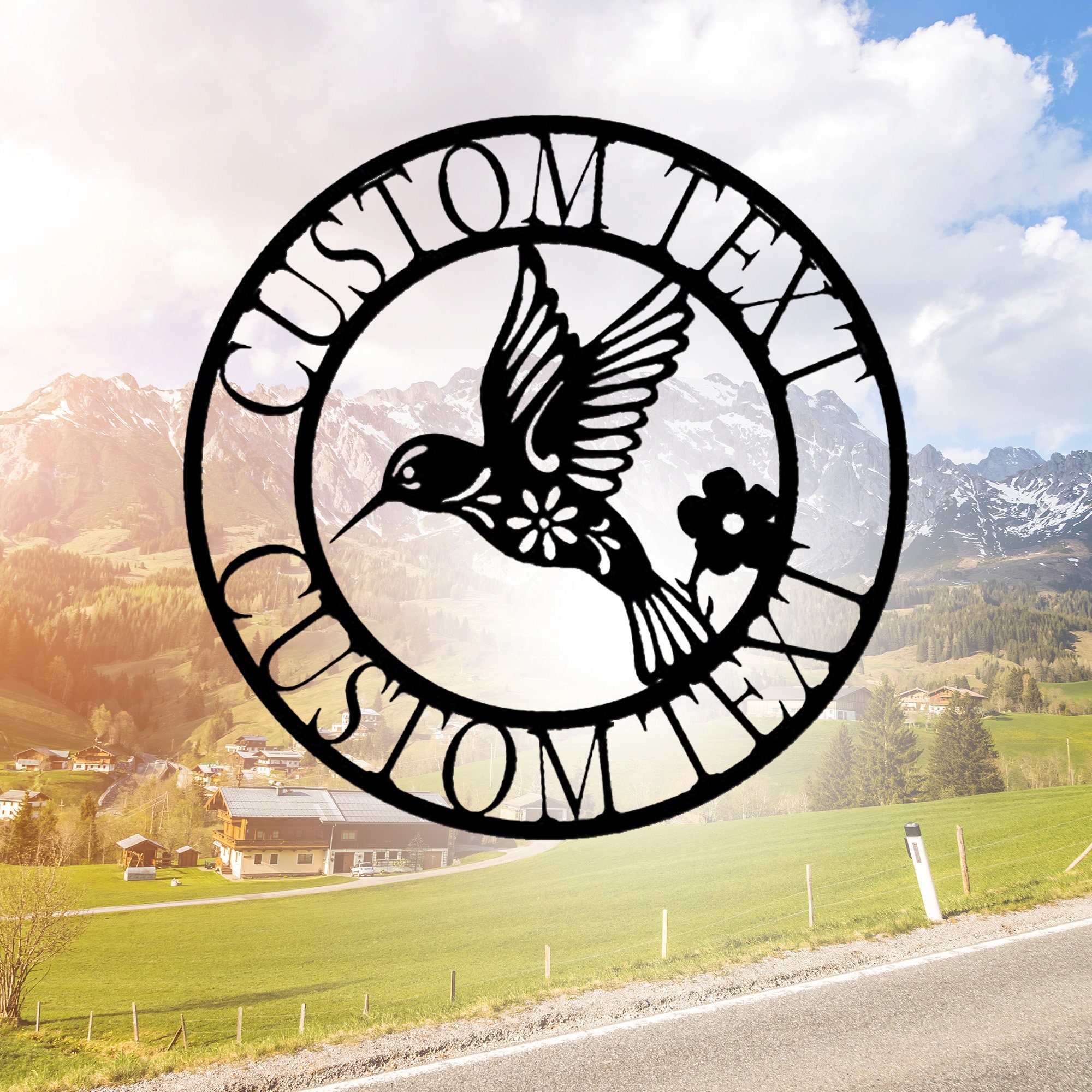 Custom Hummingbird Sign Metal Garden Sign Personalized Hummingbird ...