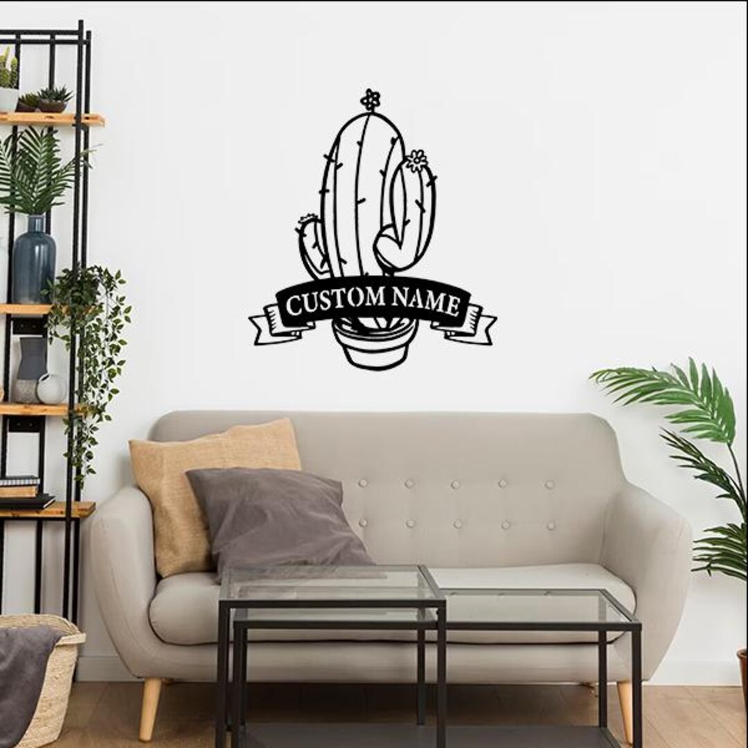 Personalized Cactus Metal Art,custom Cactus Metal Wall Signs,cactus ...