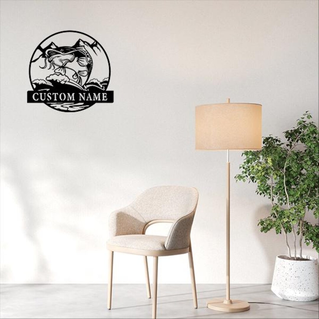 Personalized Catfish Fishing Metal Wall Art,customized Catfish Metal ...
