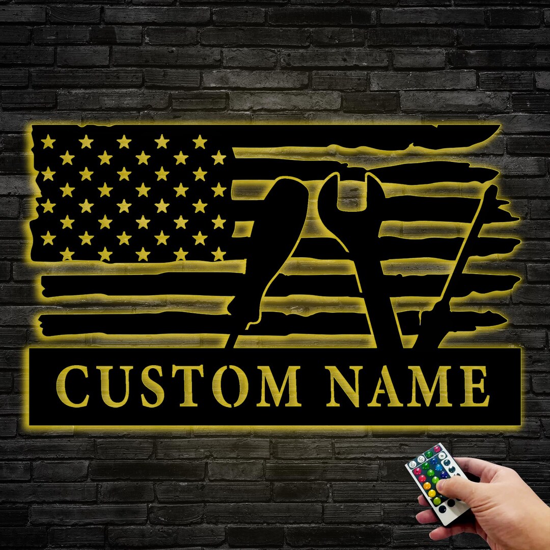 Personalized Metal Workshop Sign With Last Name,custom Work Shop Metal ...