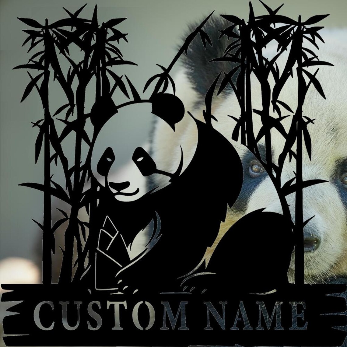 Personalized Metal Panda Wall Decor,custom Family Name Sign Home Decor ...