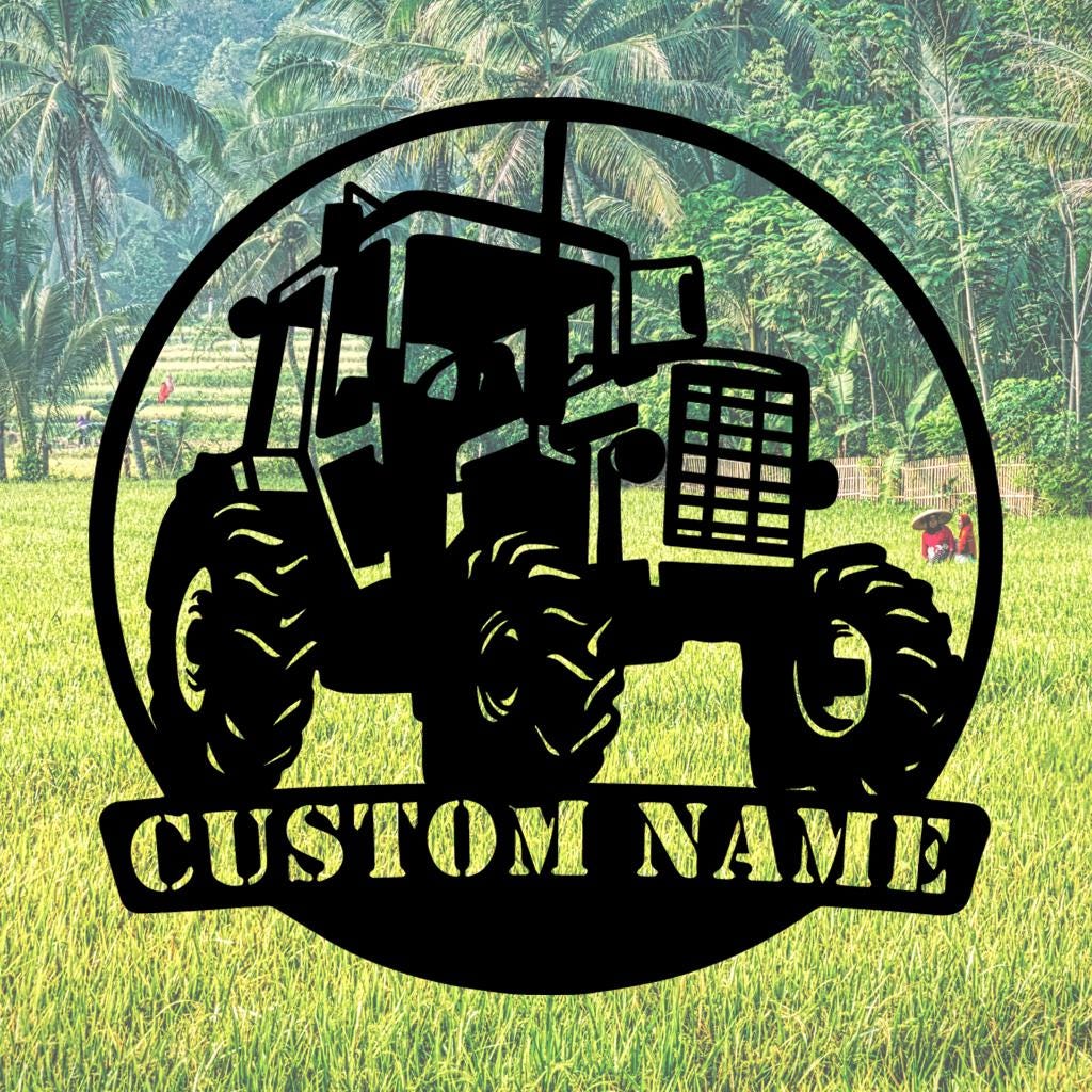 Custom Tractor Metal Wall Sign, Personalized Tractor Farm Signs, Metal ...