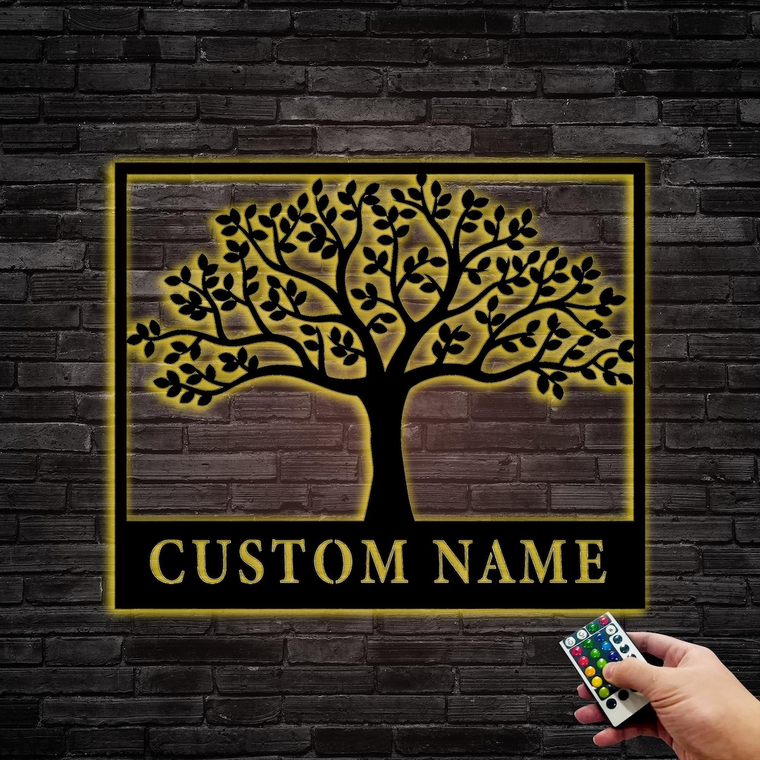 Personalized Metal Tree Sign,customized Tree of Life Metal Decoration ...