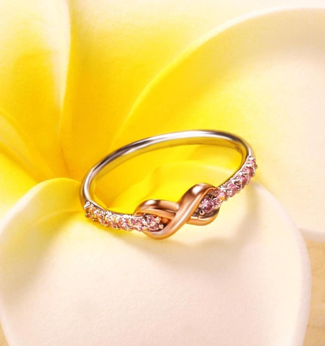 Handmade Gold Infinity Symbol Rings-pink Diamond Ring for - Etsy