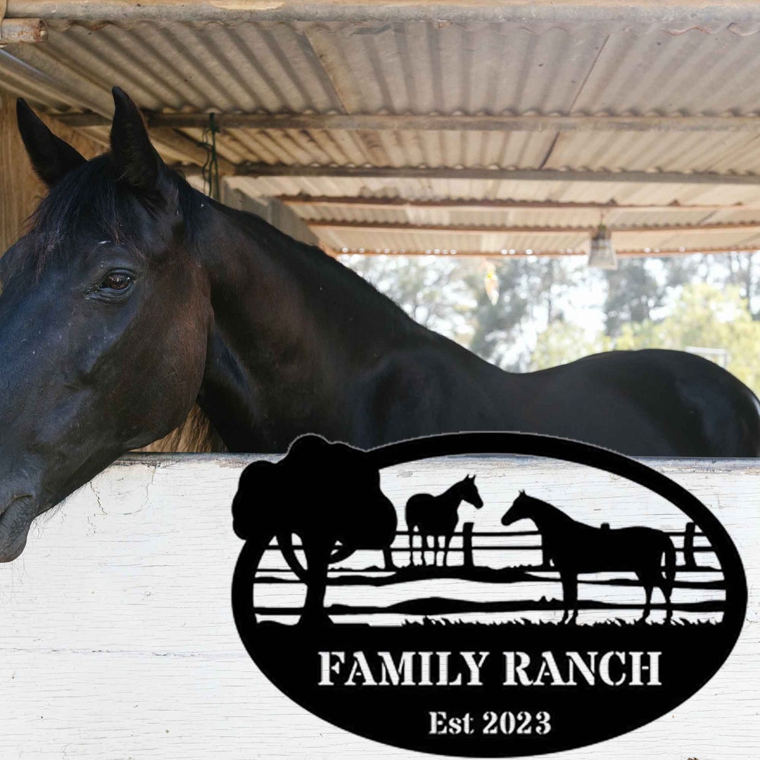 Custom Horse Metal Wall Art Horse Sign Ranch Metal Sign Ranch Decor ...