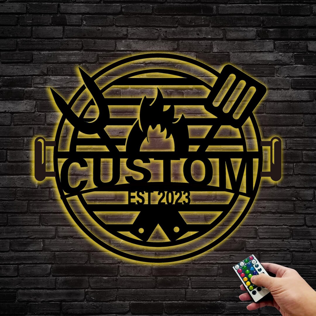 Personalized Metal Sign BBQ Chill Out and Grill,custom Family Name Metal Sign Bbq,grilling Signs ...