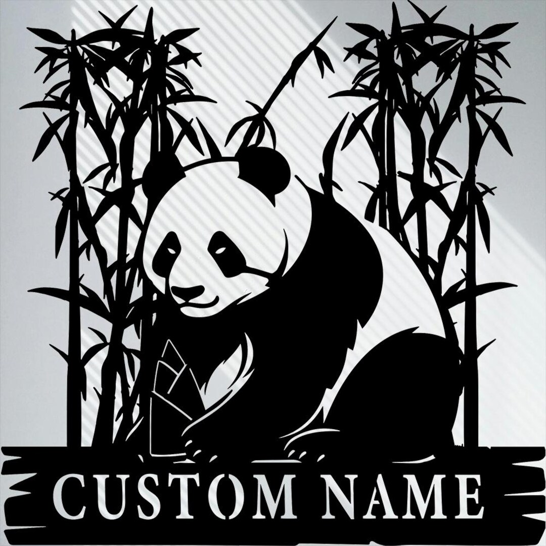 Personalized Metal Panda Wall Decor,custom Family Name Sign Home Decor ...