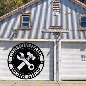 Personalized Metal Workshop Sign With Last Name,custom Work Shop Metal ...