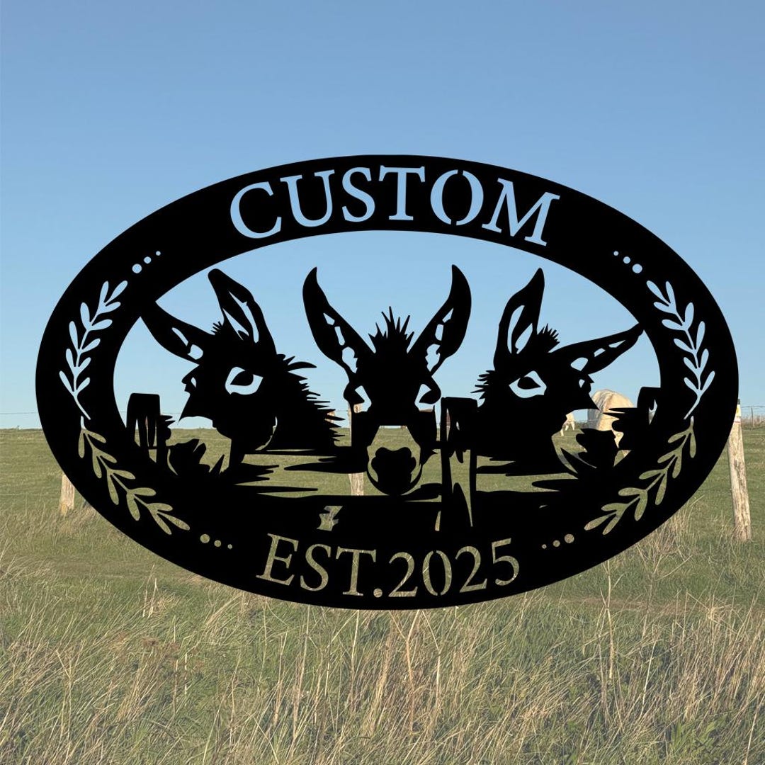 Custom Donkey Metal Sign, Personalised Donkey Room Decoration, Donkey ...