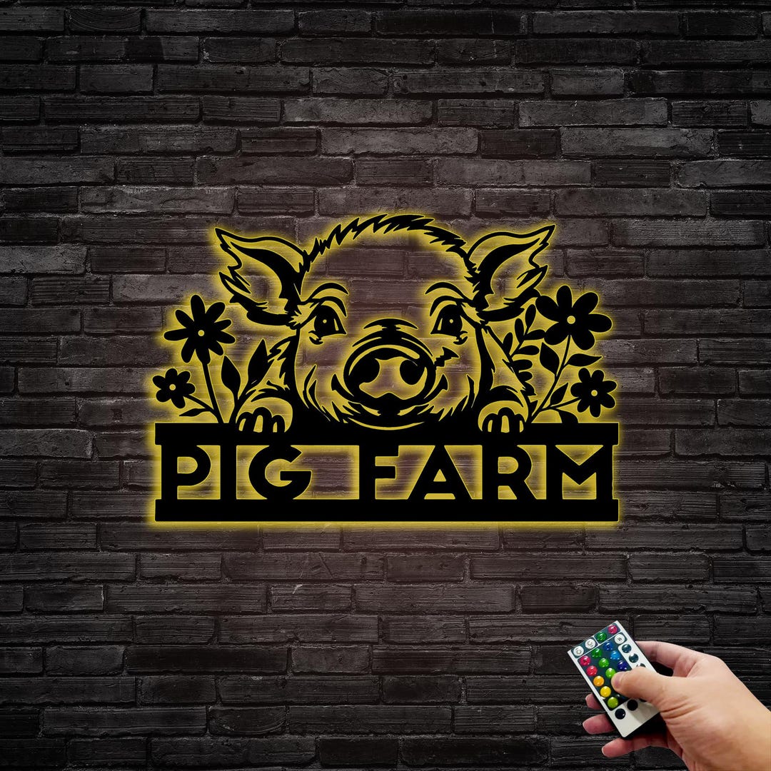 Personalized Pig Metal Wall Art,custom Pig Metal Wall Sign,pig Metal ...