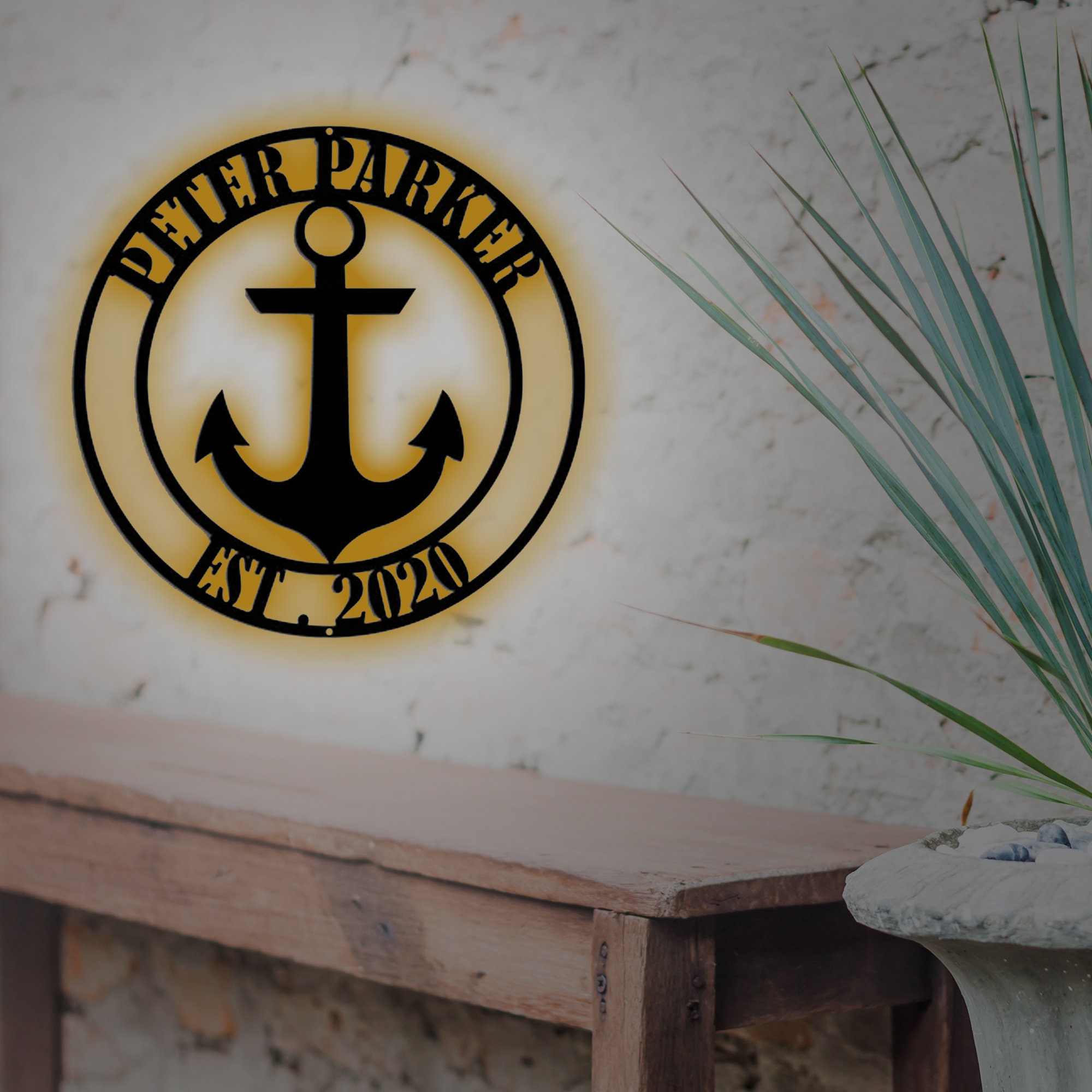 Personalized Anchor Metal Sign Anchor Wall Decor Metal - Etsy