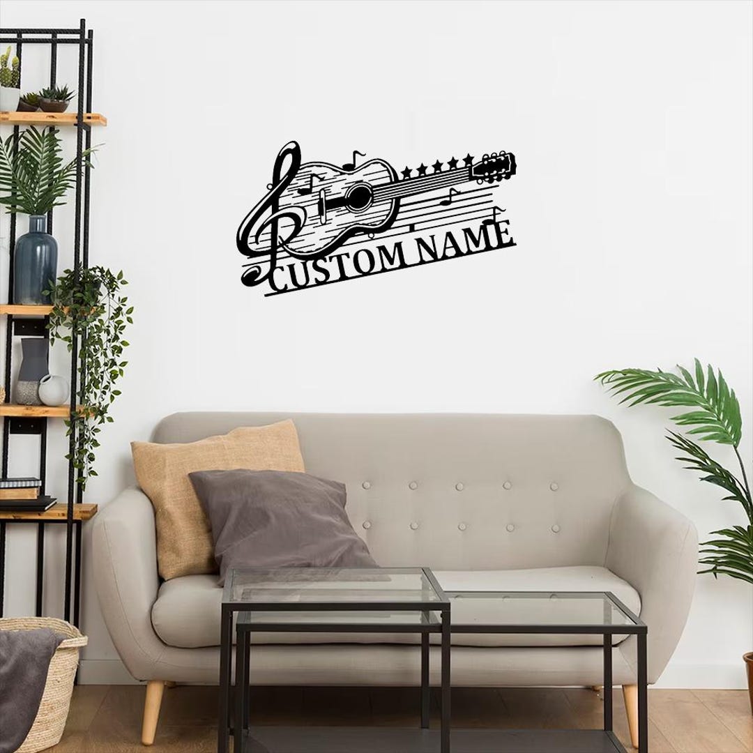 Custom Guitar Musical Metal Wall Art,personalized Guitar Name Sign ...