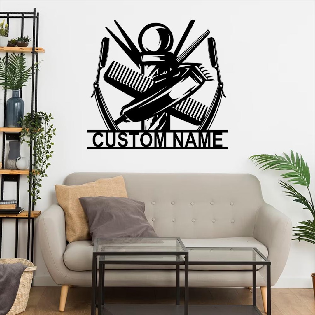 Personalized Barber Shop Name Sign Decoration for Room,custom Hair ...
