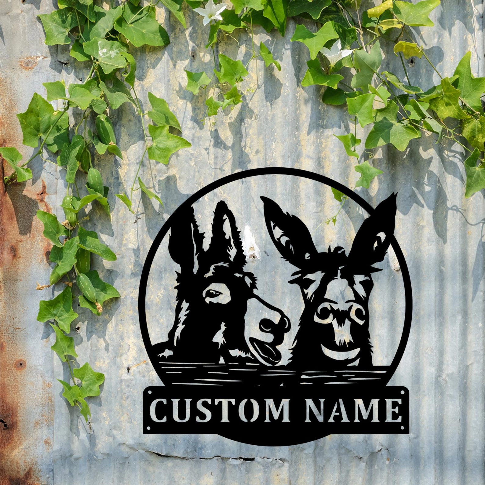 Custom Donkey Metal Sign, Personalised Donkey Room Decoration, Donkey ...