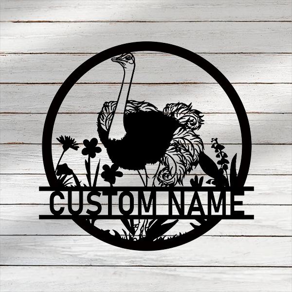 Personalized Ostrich Metal Wall Art,custom Ostrich Metal Wall Sign ...