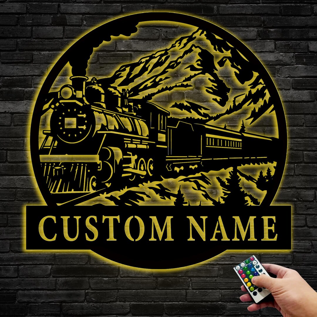 Personalized Train Metal Wall Art,custom Train Metal Wall Sign,train ...