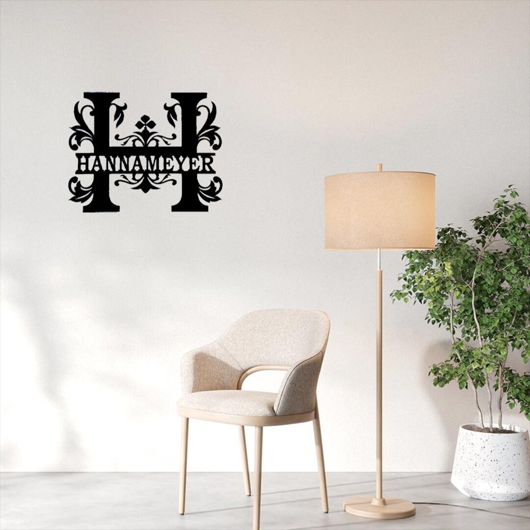 Custom Metal Signs,metal Name Sign,split Letter Monogram Wall Decor ...