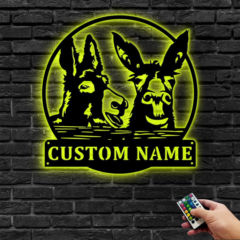 Custom Donkey Metal Sign, Personalised Donkey Room Decoration, Donkey ...