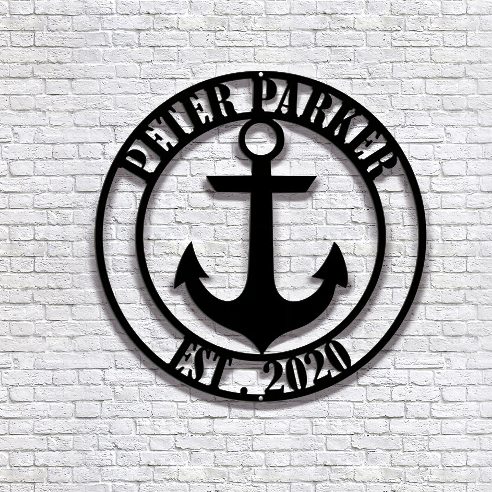 Personalized Anchor Metal Sign, Anchor Wall Decor, Metal Family Name ...